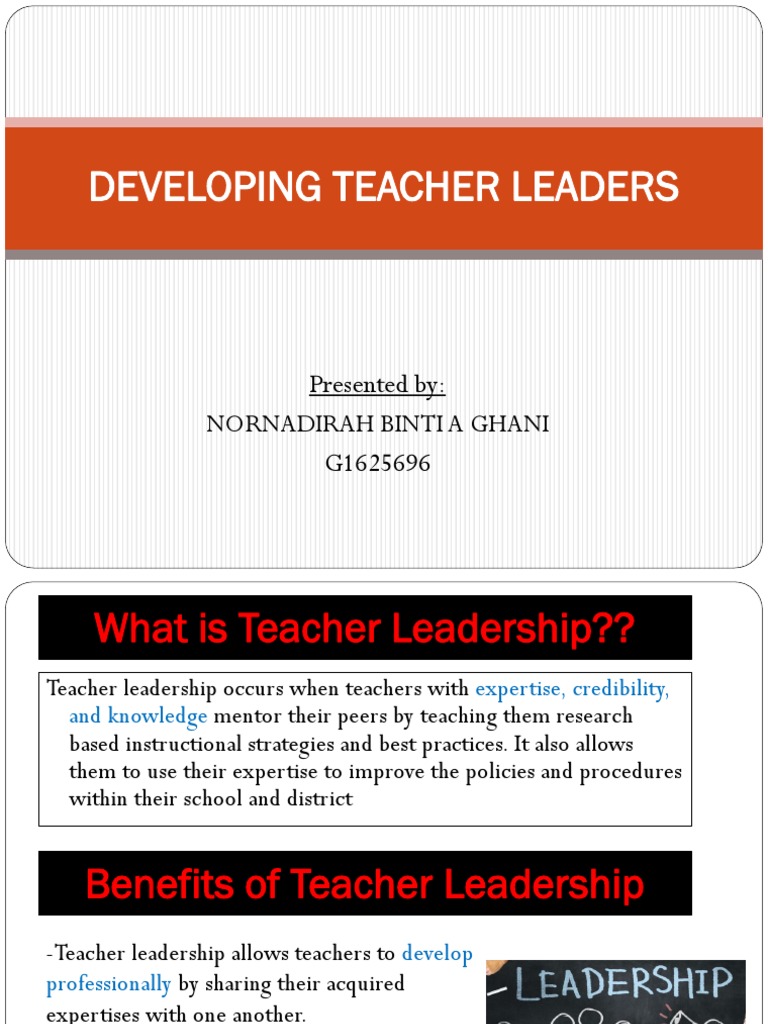 Teacher Leadership Development Strategies | PDF | Mentorship | Teachers