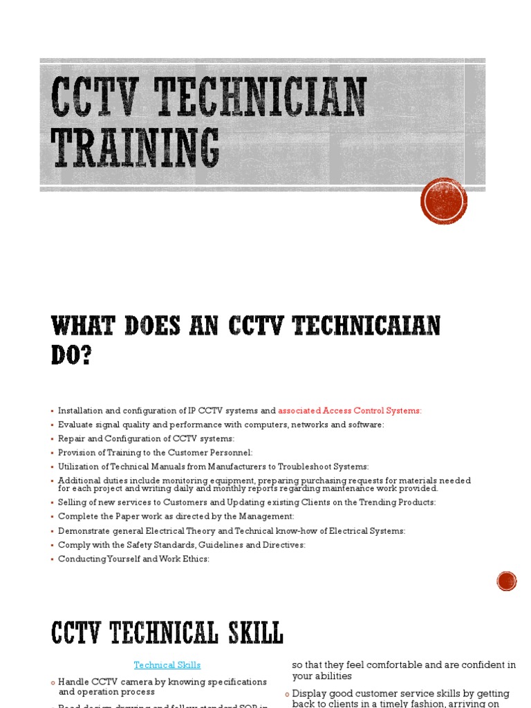 CCTV Training | PDF | Computer Monitor | Closed Circuit Television