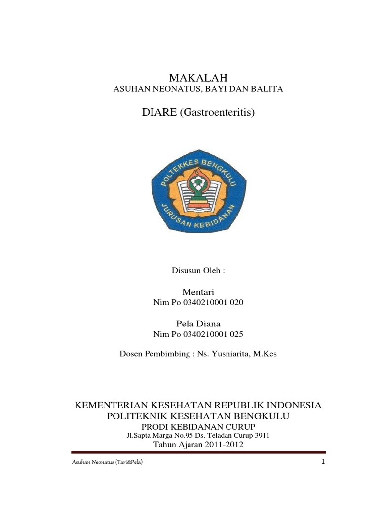 Makalah Diare (Tari&Pela) New | PDF