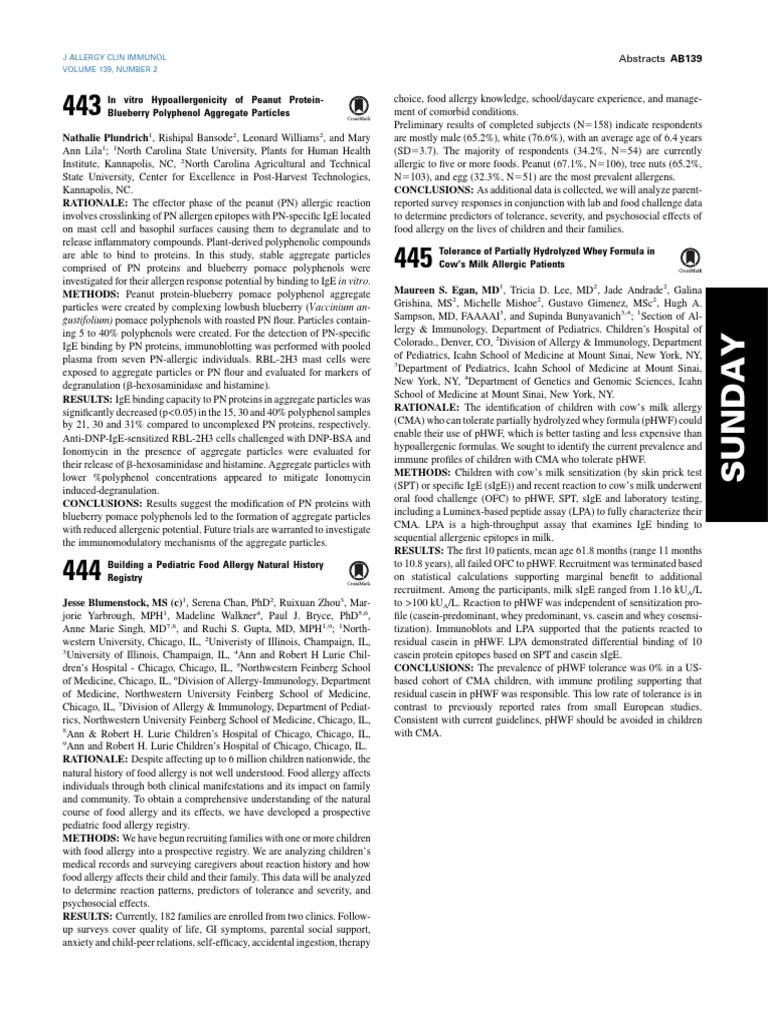 Tolerance of Partially Hydrolyzed Whey Formula in Cow's Milk Allergic ...