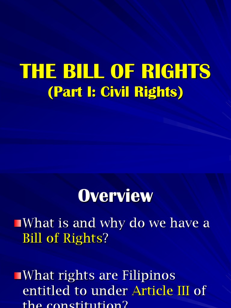 The Bill of Rights: (Part I: Civil Rights) | PDF | Civil And Political ...