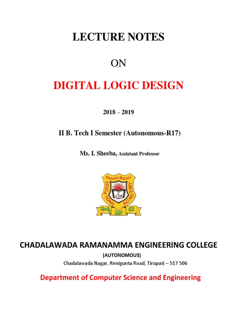 Lecture Notes: Digital Logic Design | PDF | Logic Gate | Binary Coded ...
