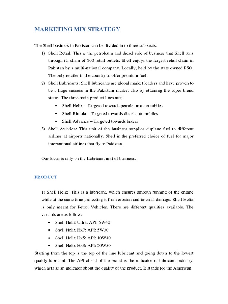 Shell Marketing Mix | PDF | Royal Dutch Shell | Retail