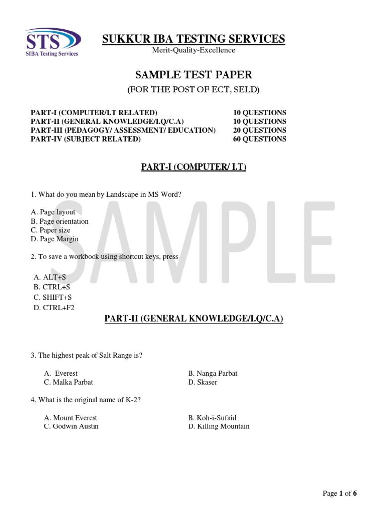 Collective IBA Sample Papers | PDF | Vitamin D | Grammatical Tense