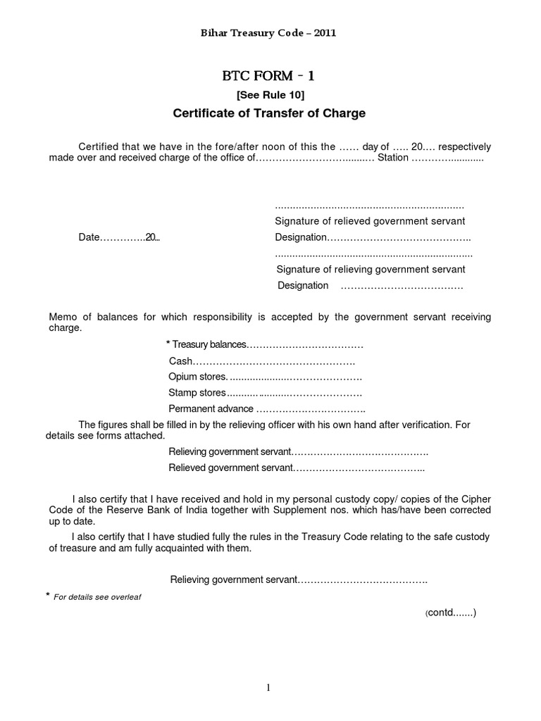 BTC letter Format | Payments | Cheque