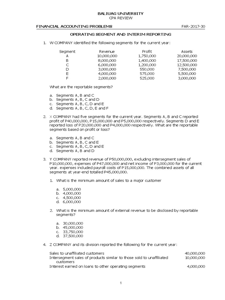 Interim and Segment Reporting | PDF | Revenue | Net Income