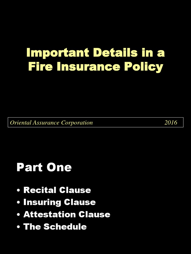 Important Details in Fire Insurance Policies | PDF | Property Insurance ...