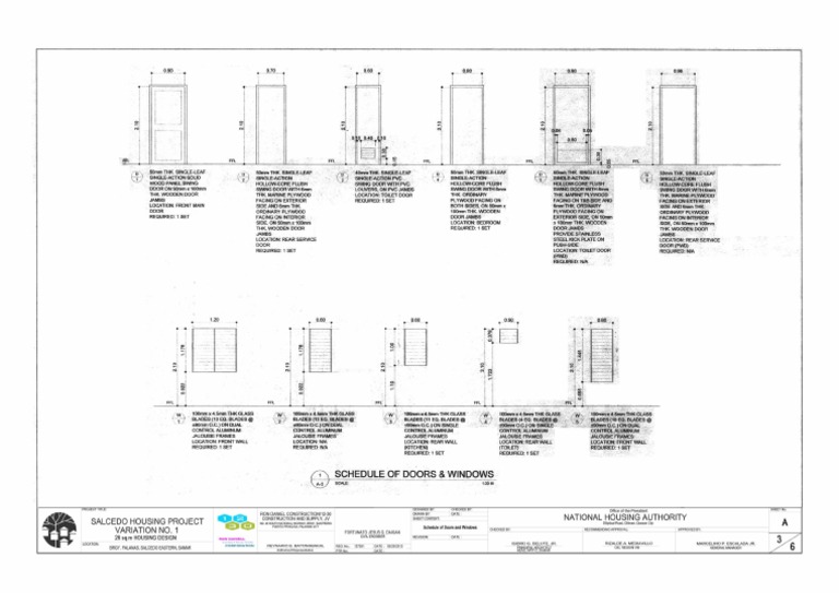 Sample Schedule of Doors and Windows | PDF