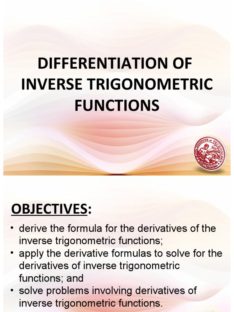 Differentiation of Inverse Trigonometric Functions | PDF | Sine ...