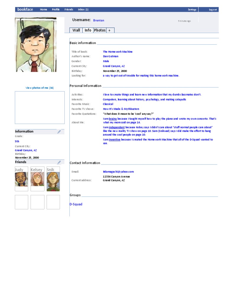 Bookface Example | PDF