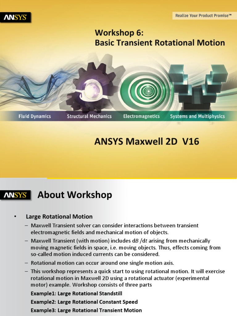 Transient Analysis Using Ansys Maxwell | PDF | Rotation Around A Fixed ...