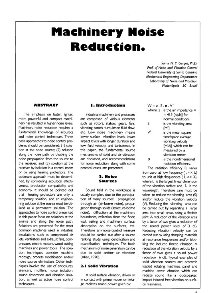 Machinery Noise Reduction | PDF