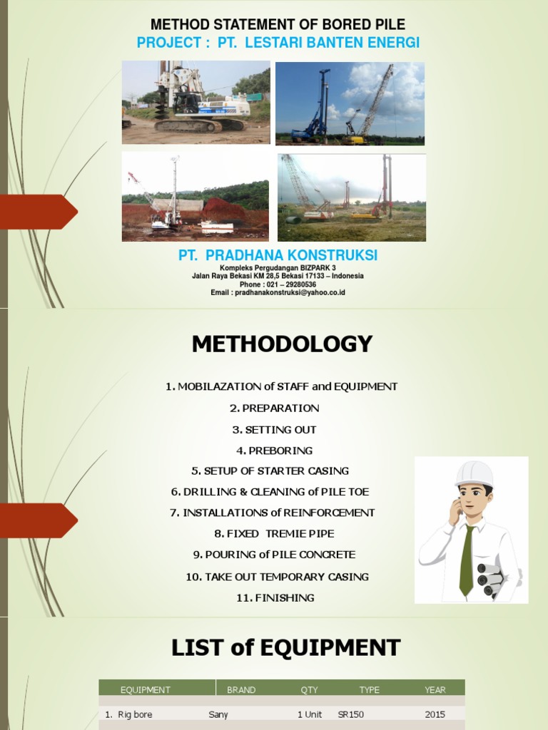 Method Statement for Bored Pile Construction | PDF | Deep Foundation ...