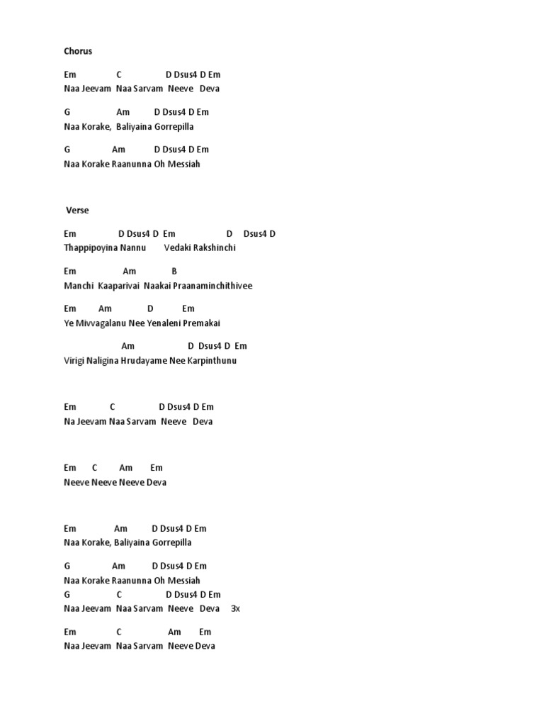 Na Jeevan Song Chords | PDF