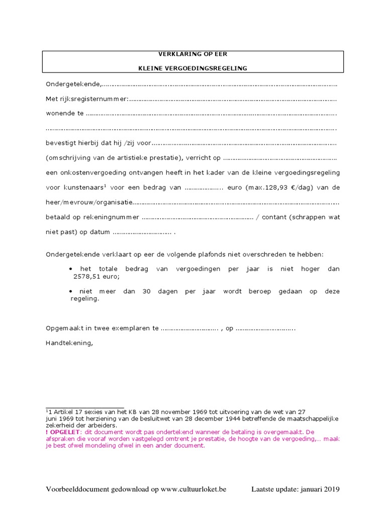 Verklaring Op Eer KVR | PDF