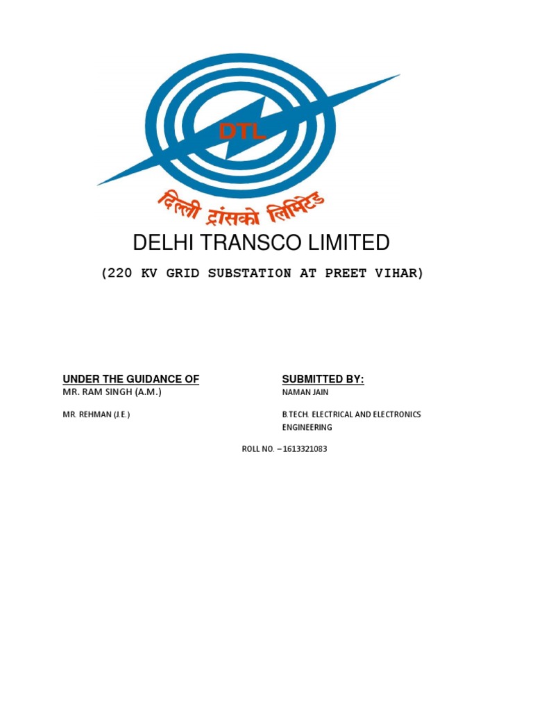 Delhi Transco Limited: (220 KV Grid Substation at Preet Vihar) | PDF ...