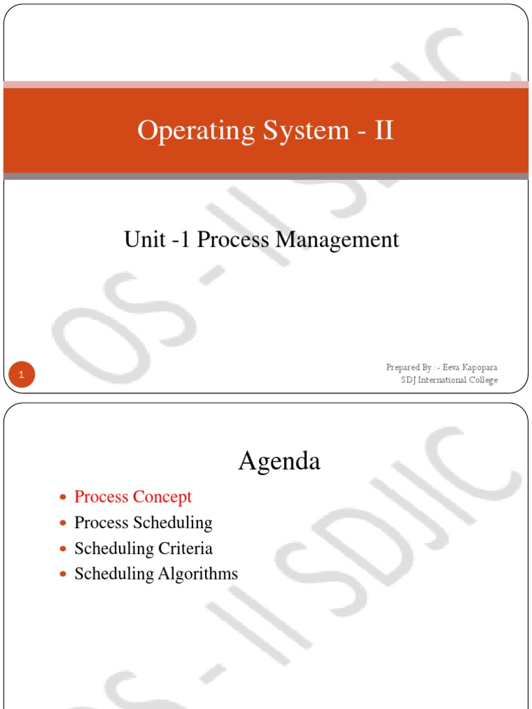Operating System - II Process Management | PDF | Scheduling (Computing) | Process (Computing)
