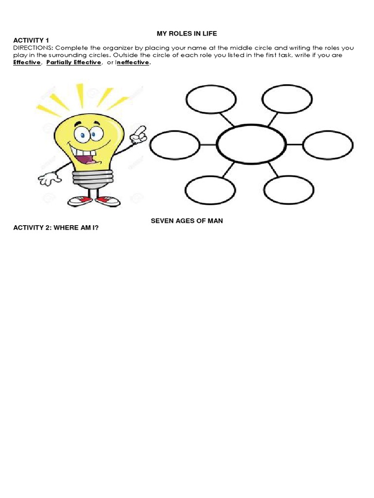 My Roles in Life Activity 1 | PDF