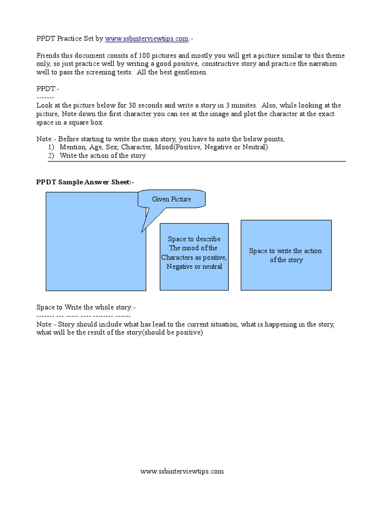PPDT Sample Answer Sheet | PDF