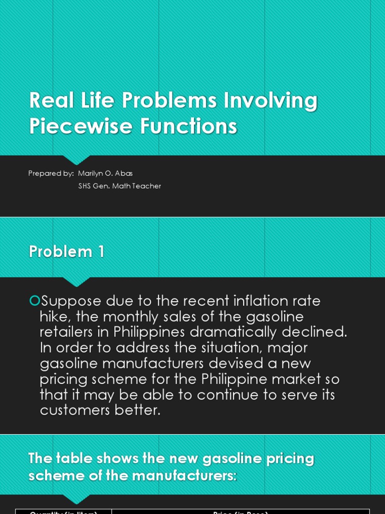 Real-Life Applications of Piecewise Functions | PDF | Retail | Pricing