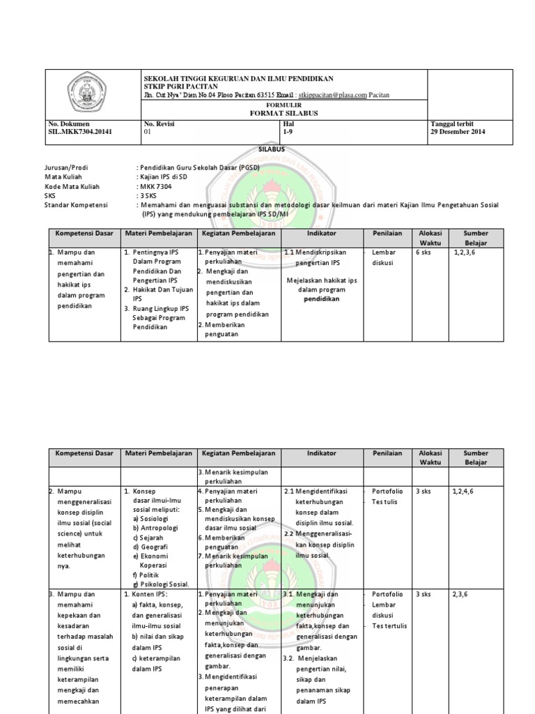 Silabus Kajian Ips SD | PDF | Sains & Matematika