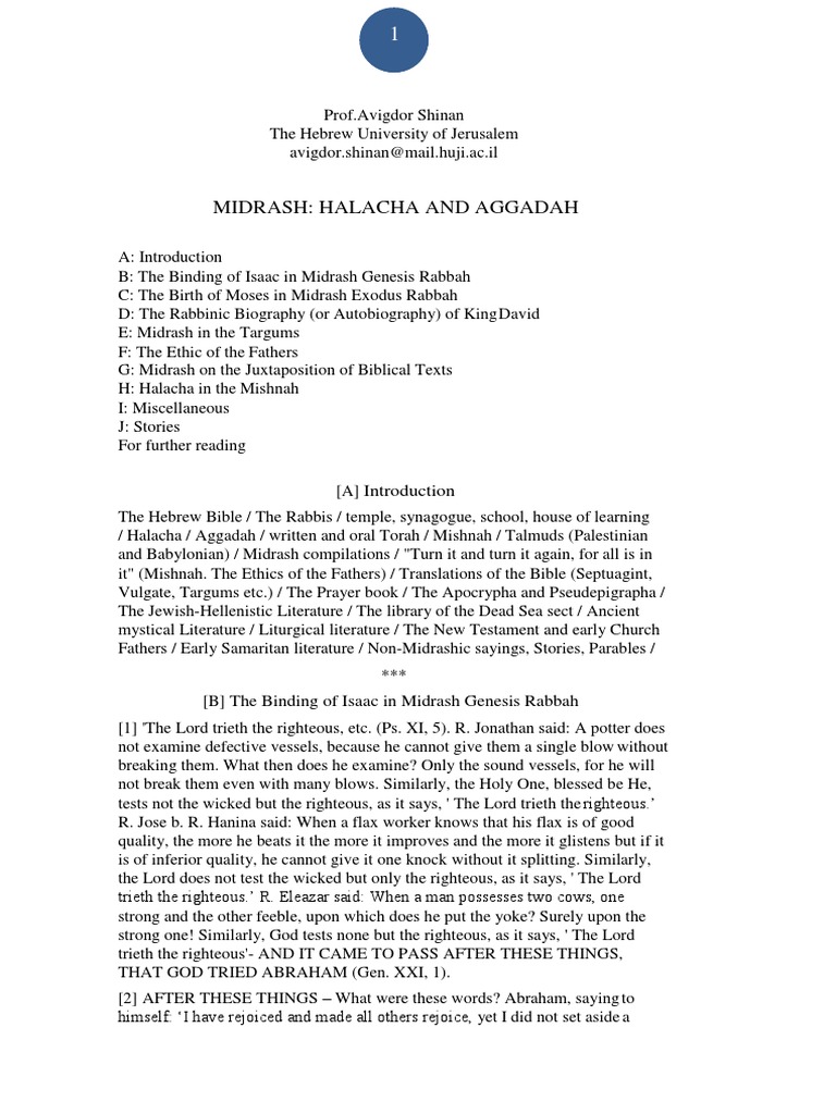 Midrash: Halacha and Aggadah | PDF | Midrash | Bible