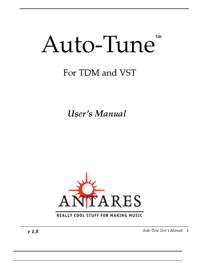 Antares AutoTune Manual | PDF | Cent (Music) | Pitch (Music)