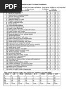 The VARK Questionnaire Scoring Chart | PDF