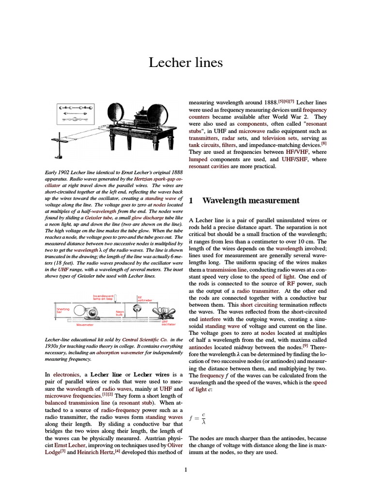 Lecher Lines | PDF | Radio Technology | Information And Communications ...