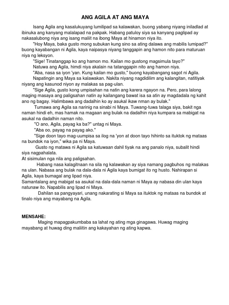 Ang Agila at Ang Maya | PDF