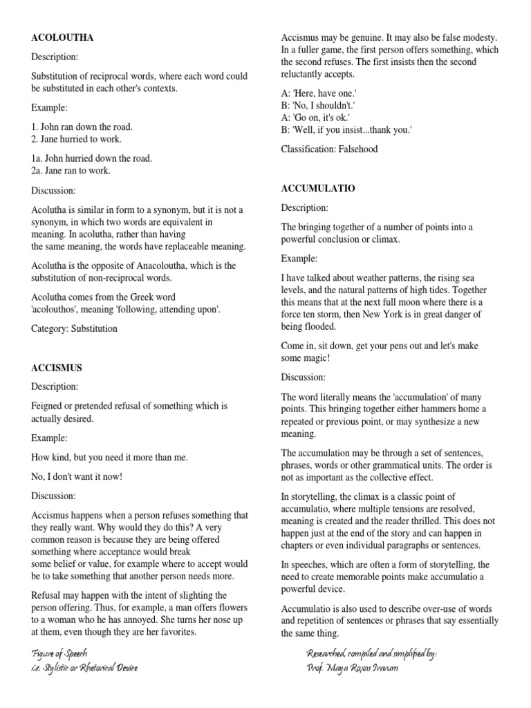 Rhetorical Device | PDF | Analogy | Stress (Linguistics)