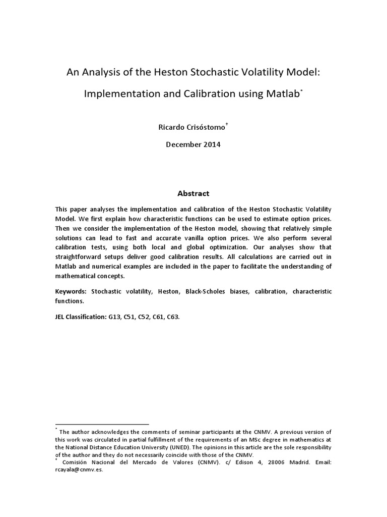 Heston Model | PDF | Option (Finance) | Mathematical Optimization