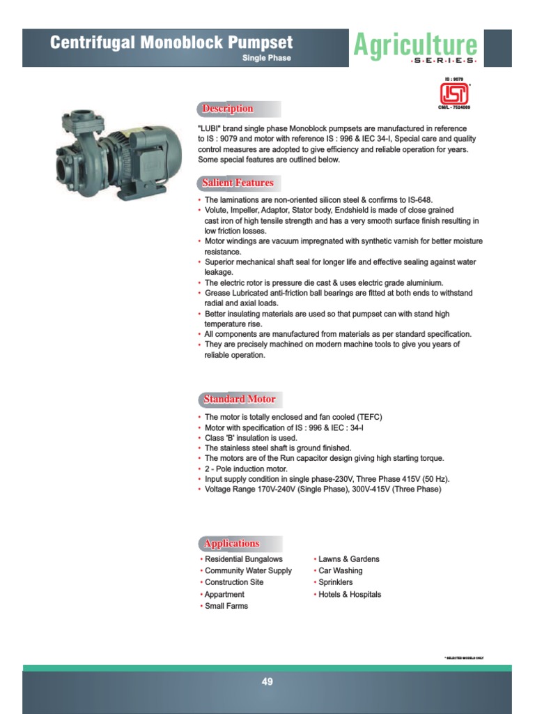 High-Quality Single Phase Centrifugal Monoblock Pumpset for Agriculture ...