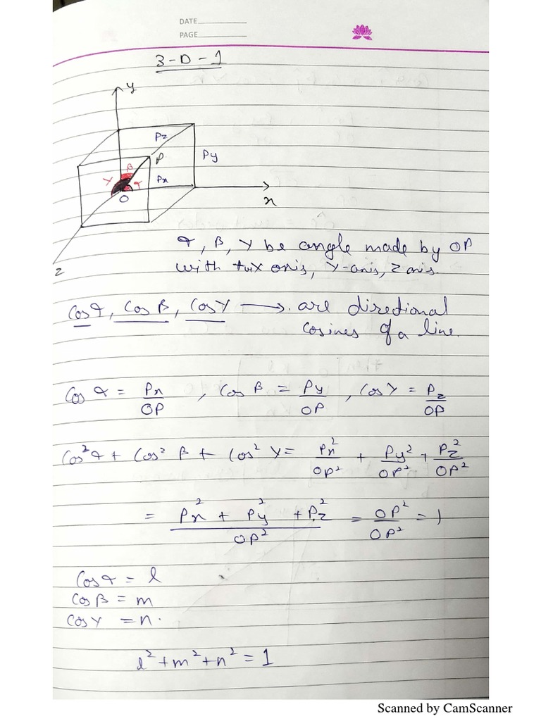 3-d Geometry Notes | PDF