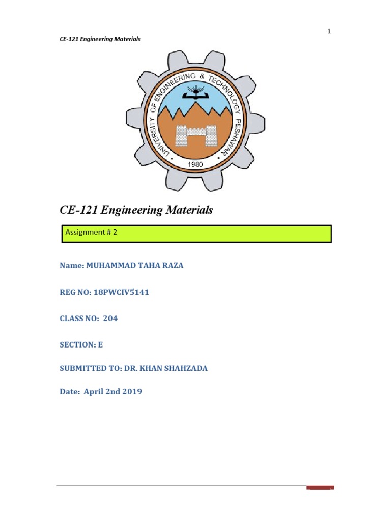Ce 121 Engineering Materials 121 Engineering Materials Pdf Concrete