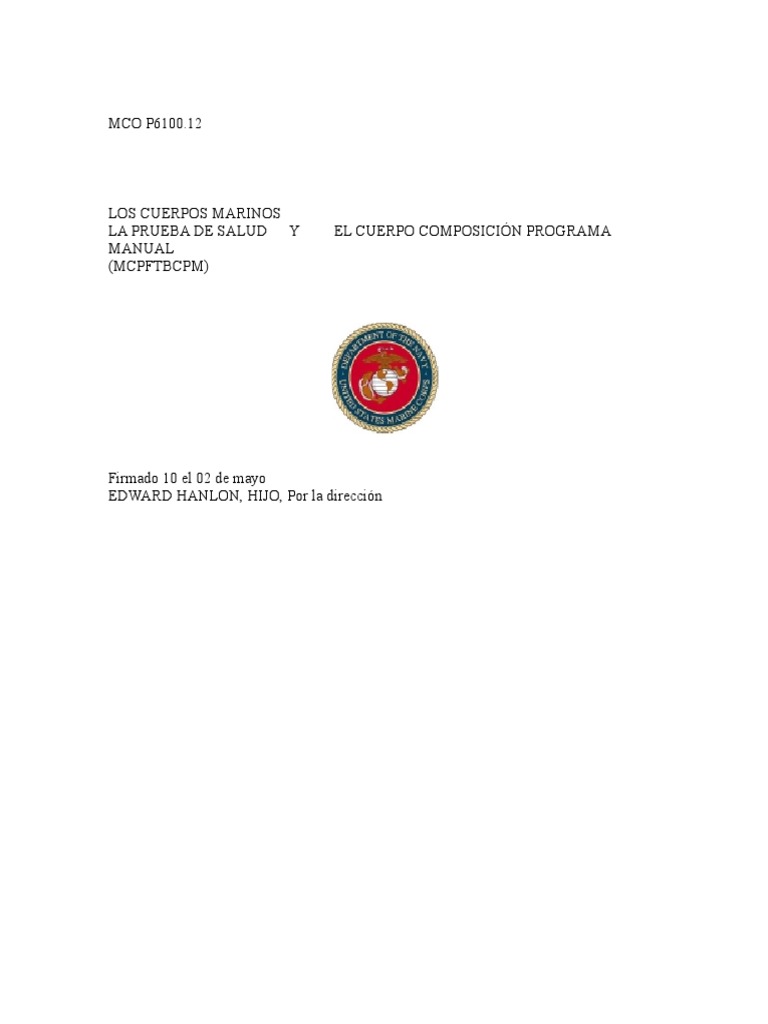 Ebook - Us Marine Corps - Physical Fitness Test and Body Composition ...