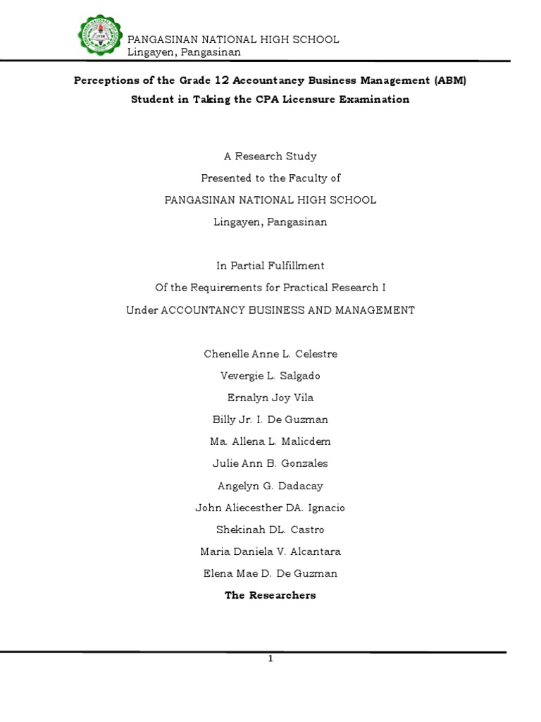 Perceptions of ABM Student | PDF | Certified Public Accountant | Accounting
