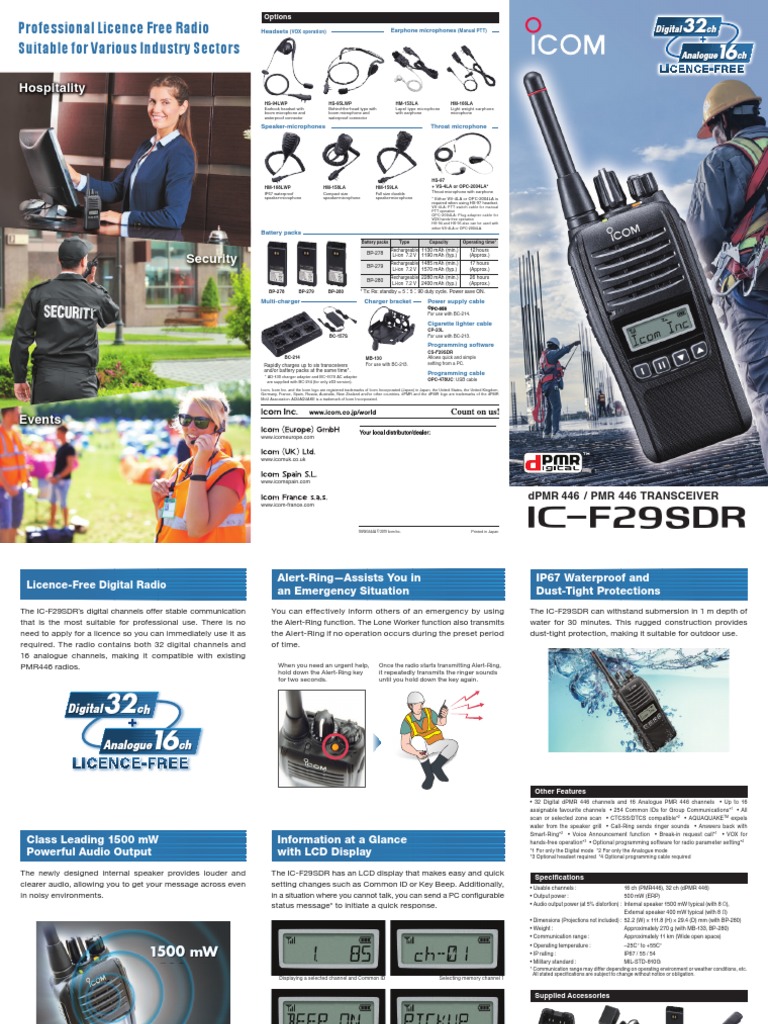 Ic-F29sdr Bro Eng 20190320 | PDF | Headphones | Rechargeable Battery
