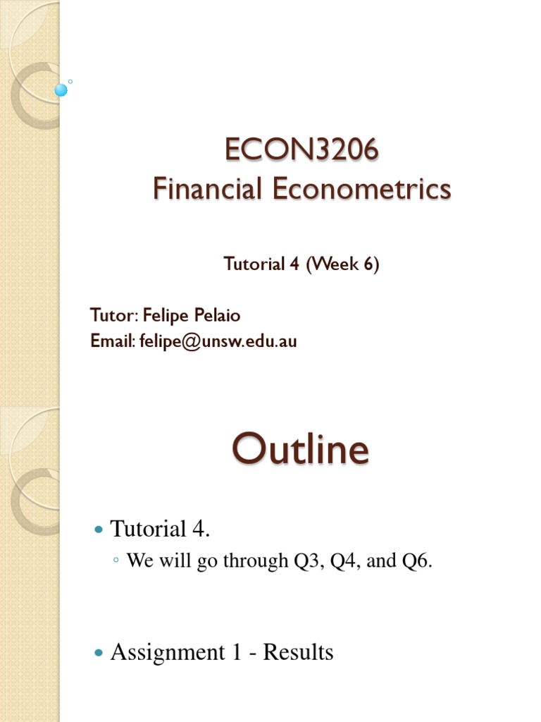 Financial Econometrics Tutorial | PDF | Errors And Residuals ...
