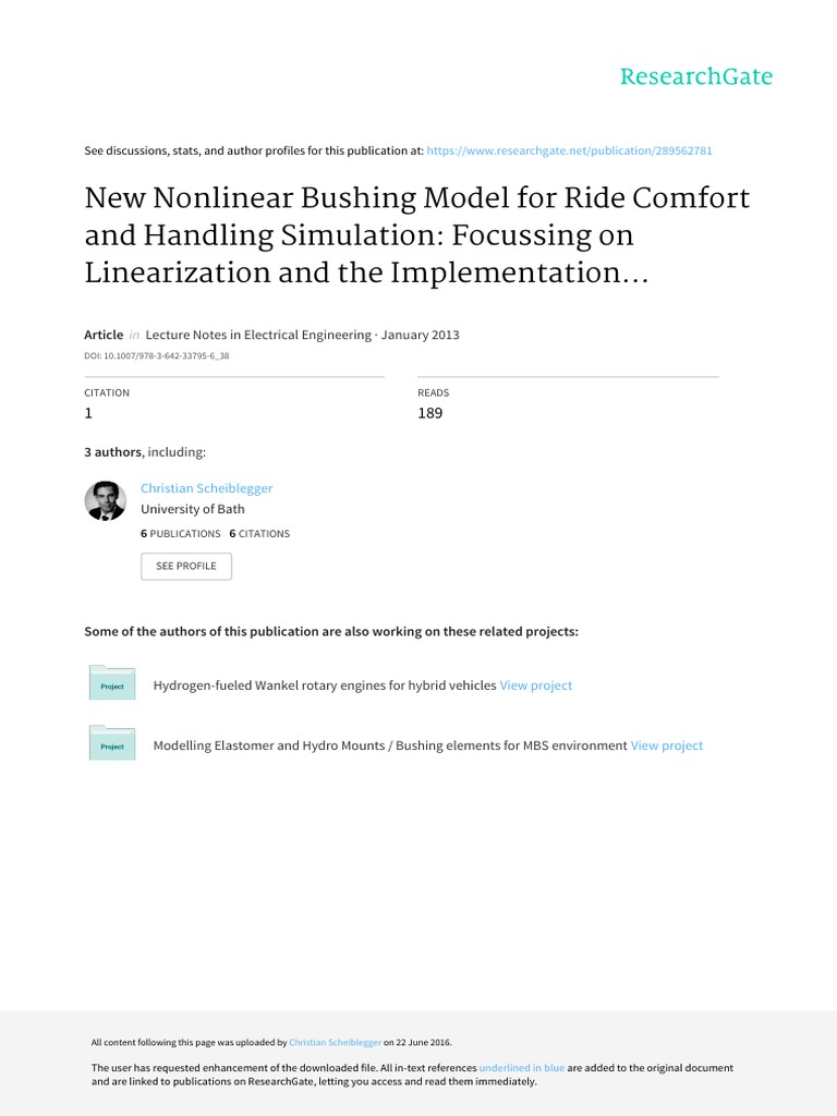 Ride and Handling | PDF | Mathematical Model | Nonlinear System