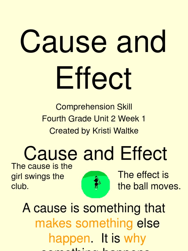 Cause and Effect: Comprehension Skill Fourth Grade Unit 2 Week 1 ...
