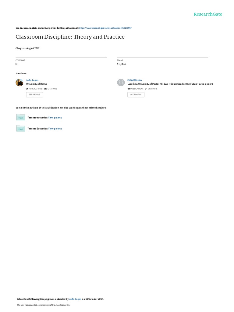 Classroom Discipline | PDF | Classroom Management | Teacher Education