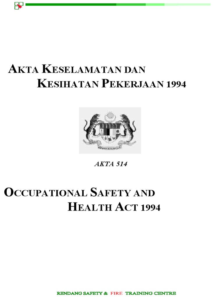 001 OSHA - 1994 Melayu | PDF