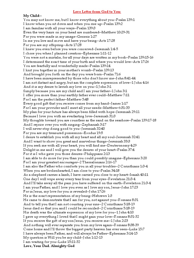 God's Love Letter to You | PDF | Love
