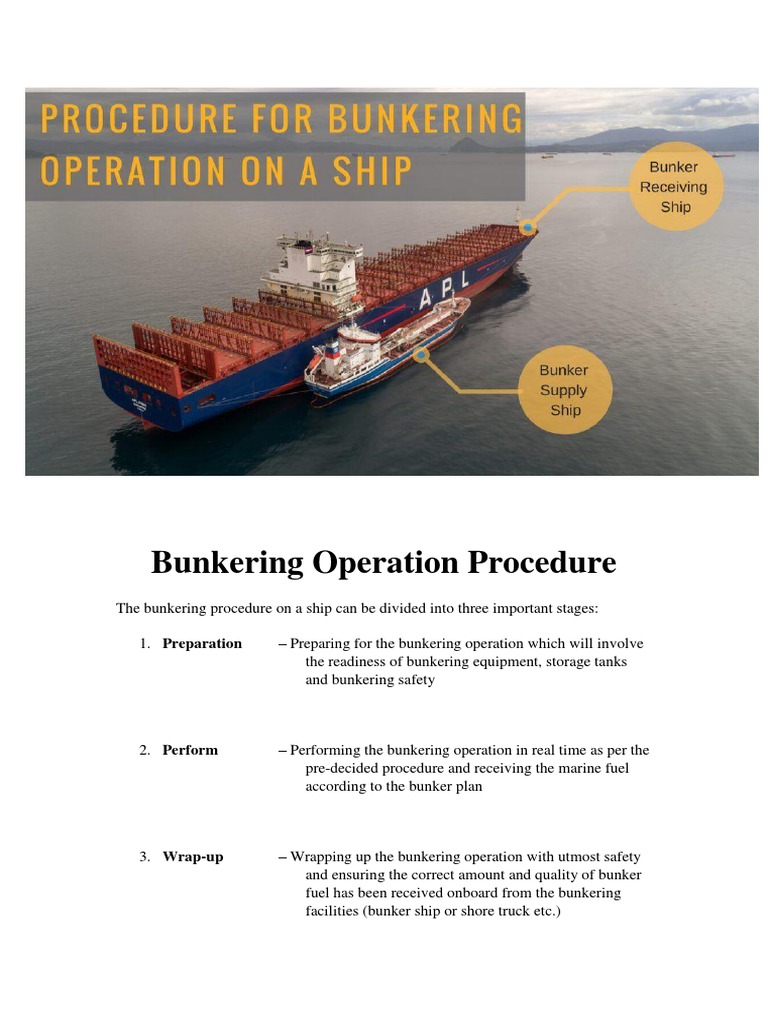 Bunkering Operation | PDF | Fuel Oil | Valve