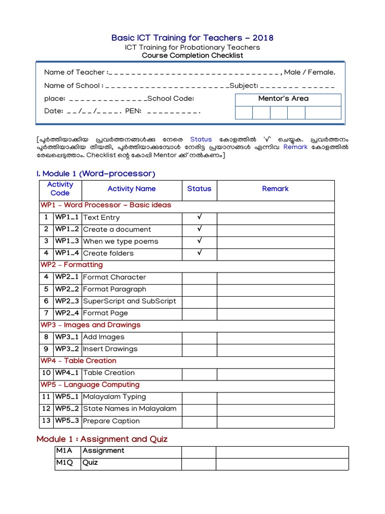 Appendix 1 Checklist | PDF | Graphics | Computing