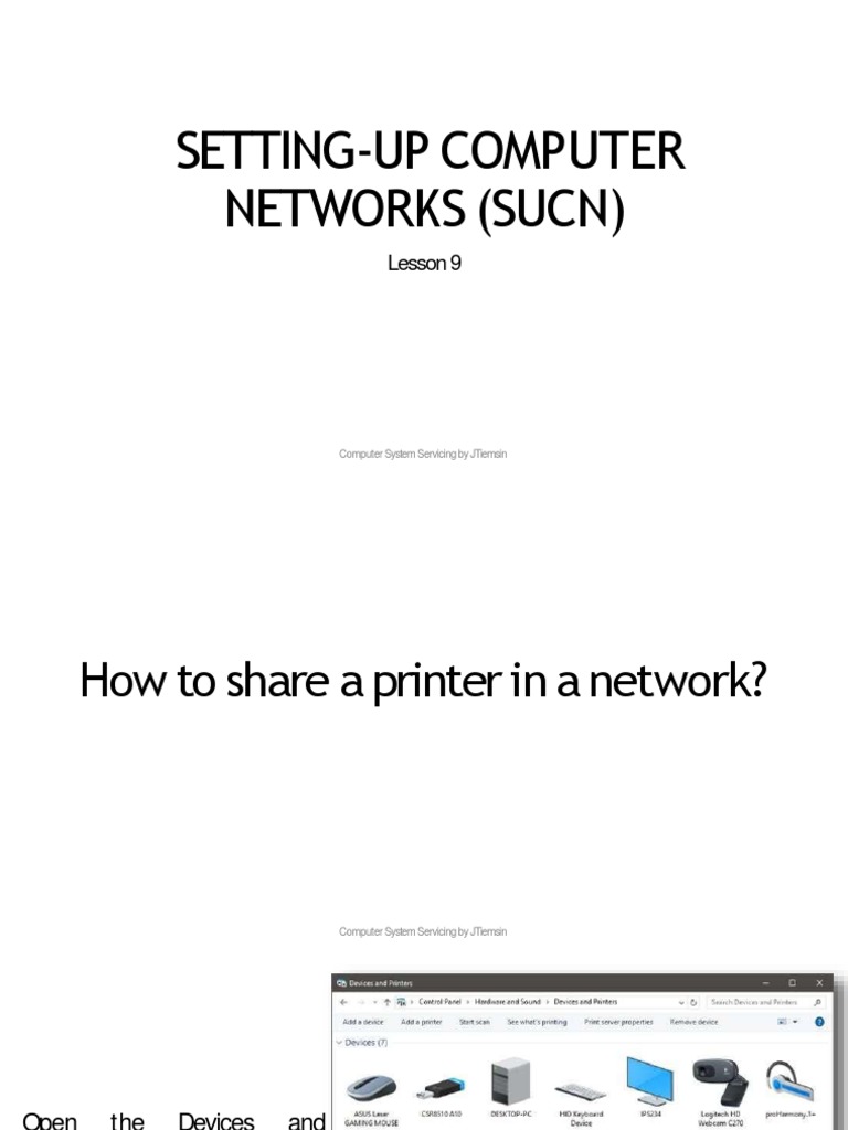 Setting-Up Computer Networks (Sucn) : Lesson 9 | PDF