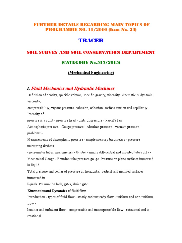 Tracer: Fluid Mechanics and Hydraulic Machines | PDF | Deformation ...