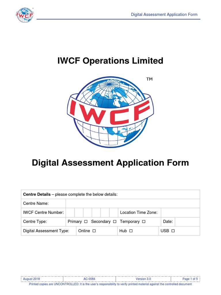 Digital Assessment Application Form | PDF | Usb | Application Software