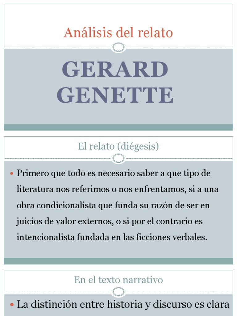 Gerard Genette ANALISIS DEL RELATO | PDF | Narración | Narrativa